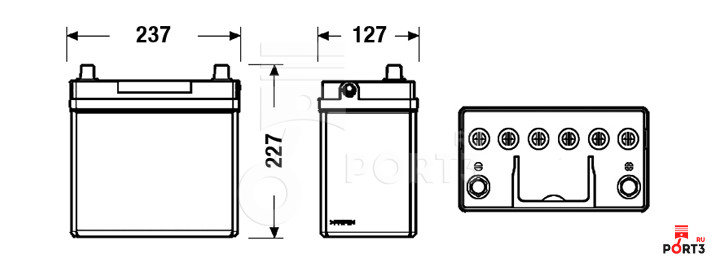 EXIDE EB454 Стартерная аккумуляторная батарея