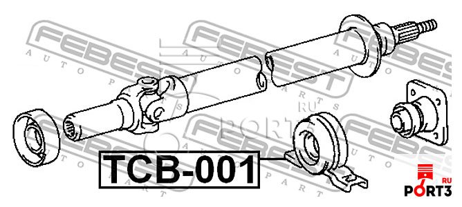FEBEST TCB001 Подшипник, промежуточный подшипник карданного вала