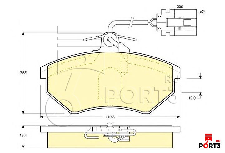 GIRLING 21366 Комплект тормозных колодок, дисковый тормоз