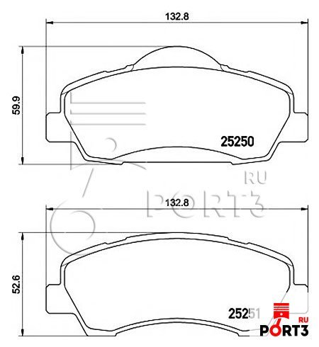 25250 Комплект тормозных колодок, дисковый тормоз HELLA (Хелла ...