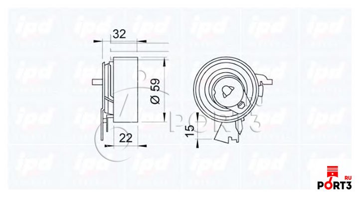 IPD 140455 Натяжной ролик, ремень ГРМ