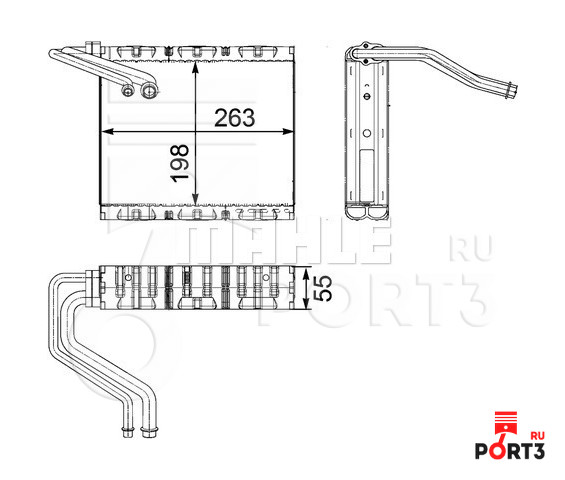 KNECHT/MAHLE AE85000P Испаритель, кондиционер
