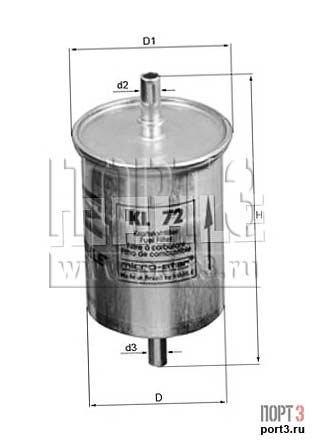 KL 72 Топливный фильтр KNECHT/MAHLE (Кнехт Мале) - описание, фото, аналоги