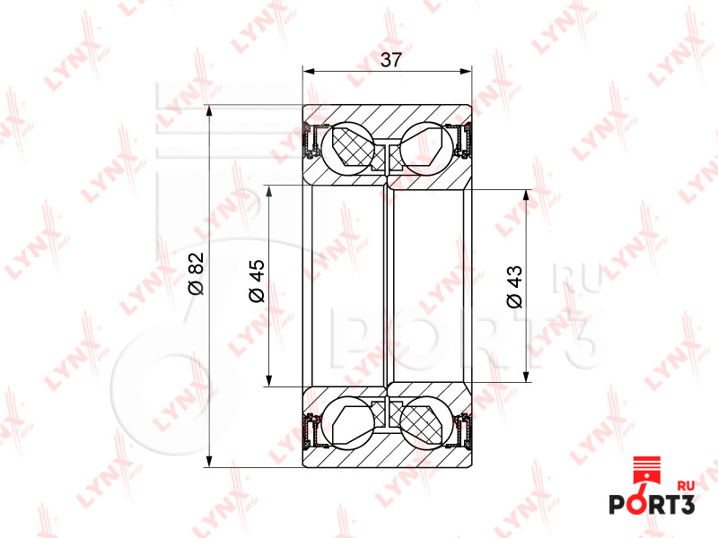 LYNX WB1057 Комплект подшипника ступицы колеса