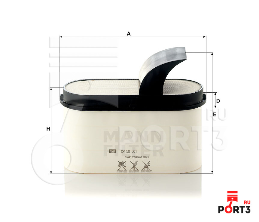 CP 50 001 Воздушный фильтр MANN-FILTER (Манн) - описание, фото, аналоги
