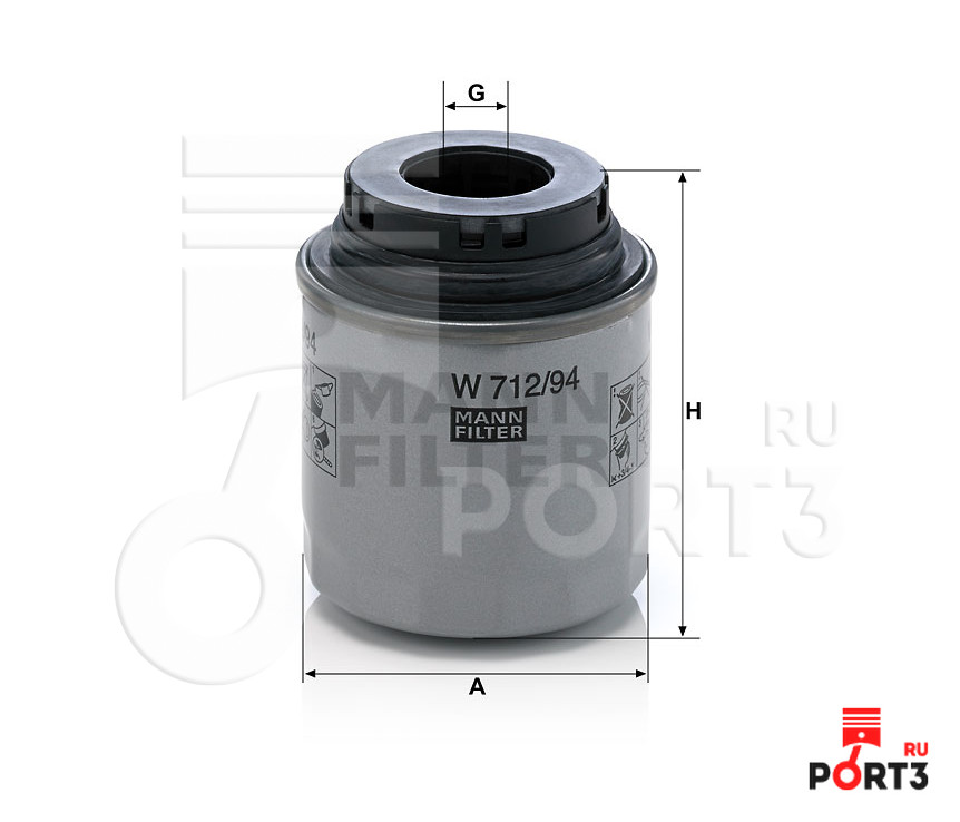 MANN-FILTER W71294 Фильтр масляный VAG 1.2, 1.4, 1.6 TSI, TFSI 08-