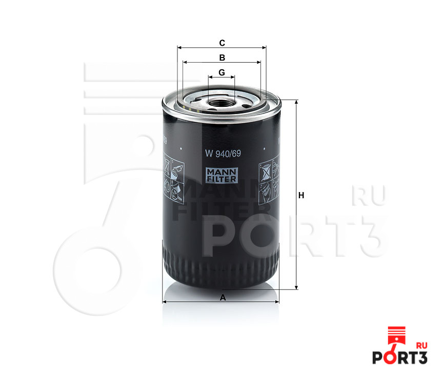 MANN-FILTER W94069 Масляный фильтр