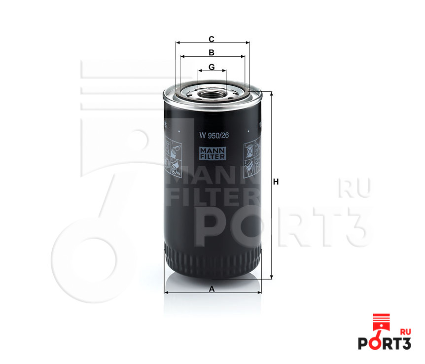 MANN-FILTER W95026 Масляный фильтр