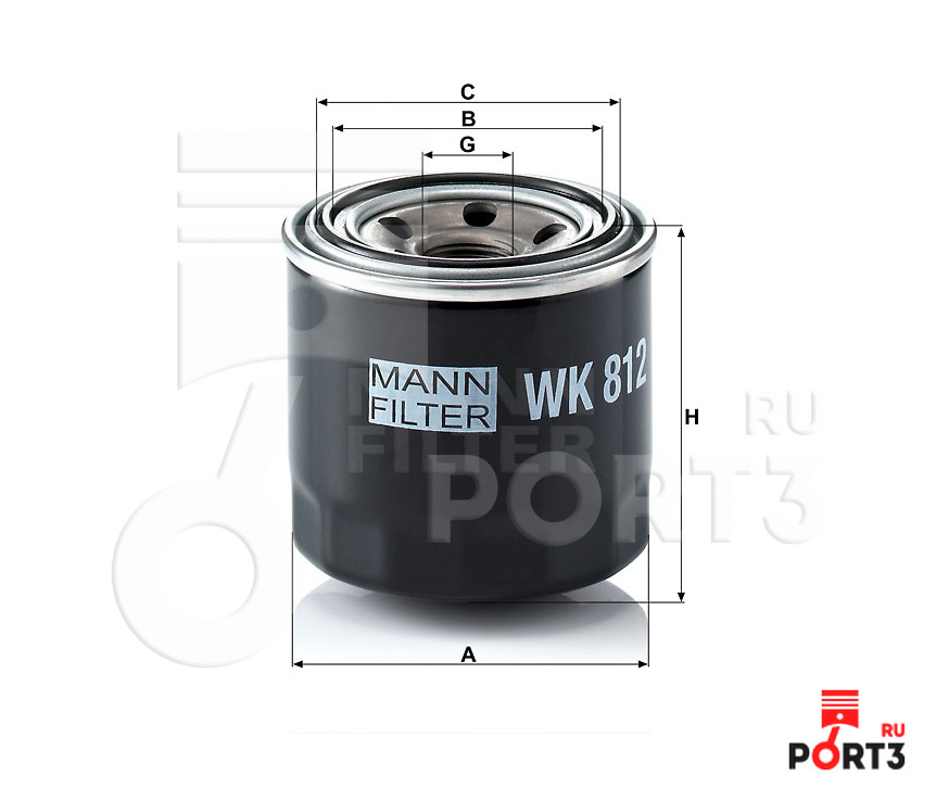 WK 812 Топливный фильтр MANN-FILTER (Манн) - описание, фото, аналоги