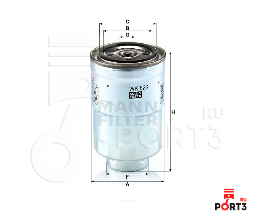 MANN-FILTER WK828X Топливный фильтр