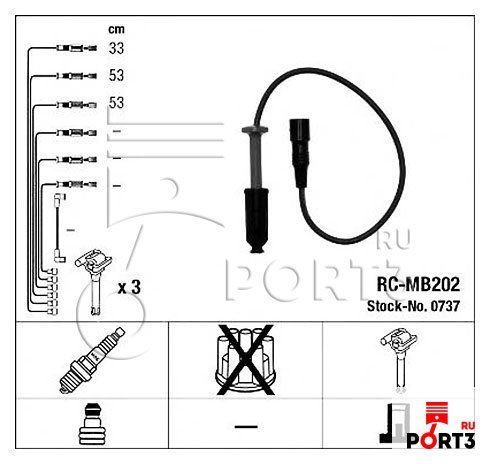NGK RCMB202 Комплект проводов зажигания