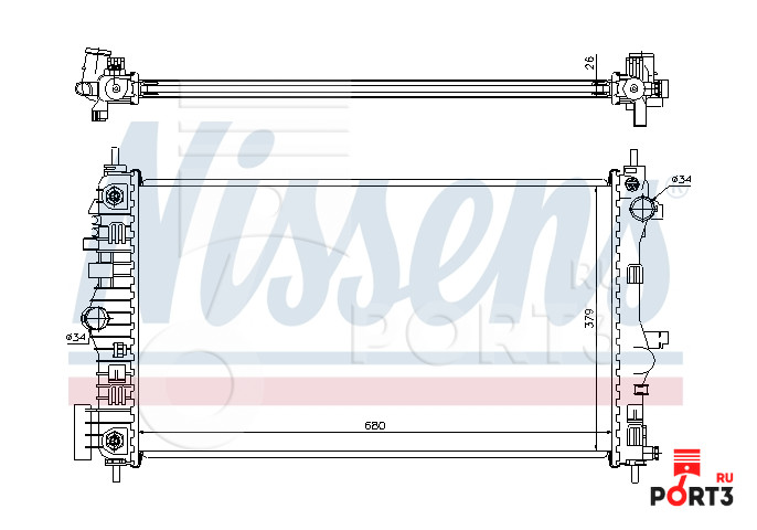 NISSENS 630715 Радиатор, охлаждение двигателя