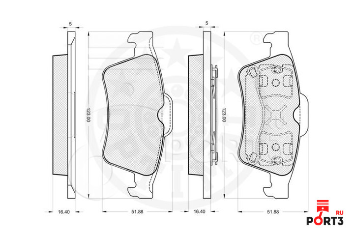 84200 Комплект тормозных колодок, дисковый тормоз OPTIMAL (Оптимал ...