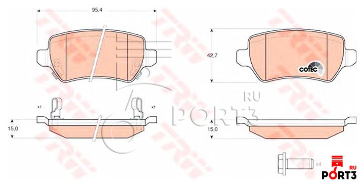 TRW 23417 Комплект тормозных колодок, дисковый тормоз