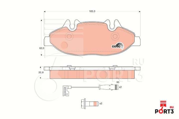TRW GDB1600 Комплект тормозных колодок, дисковый тормоз