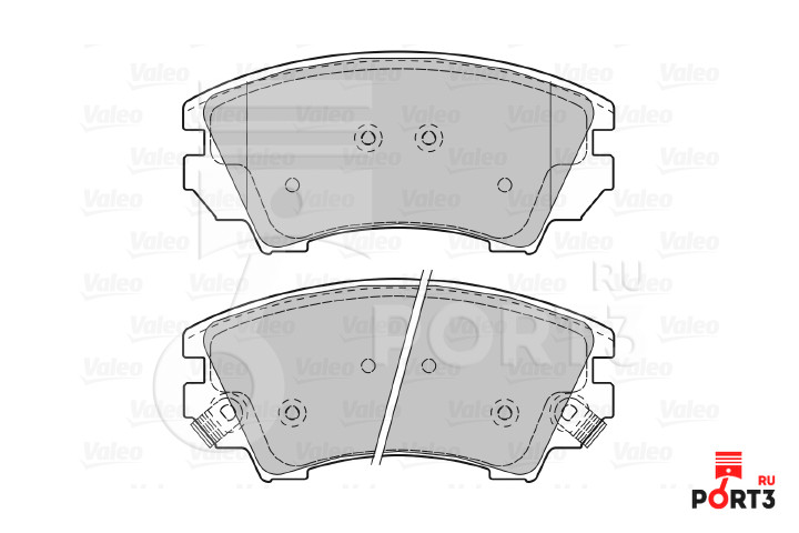 601046 Комплект тормозных колодок, дисковый тормоз VALEO (Валео ...