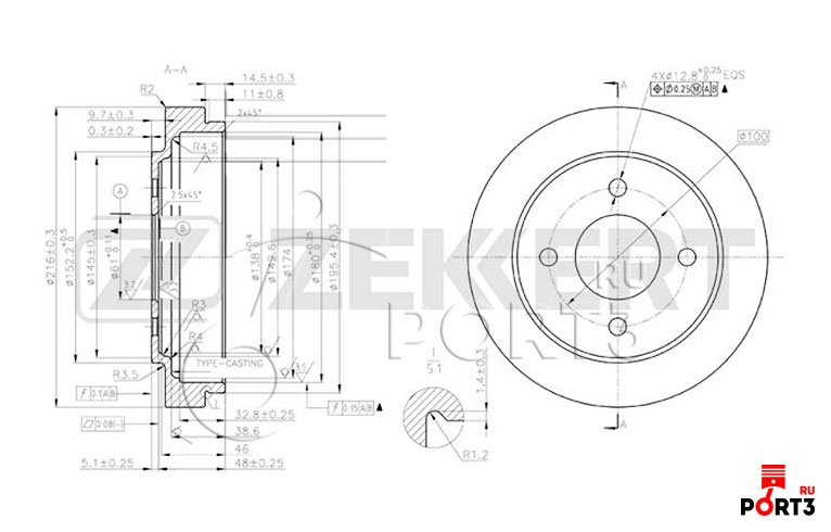 ZEKKERT BS5572 Тормозной барабан